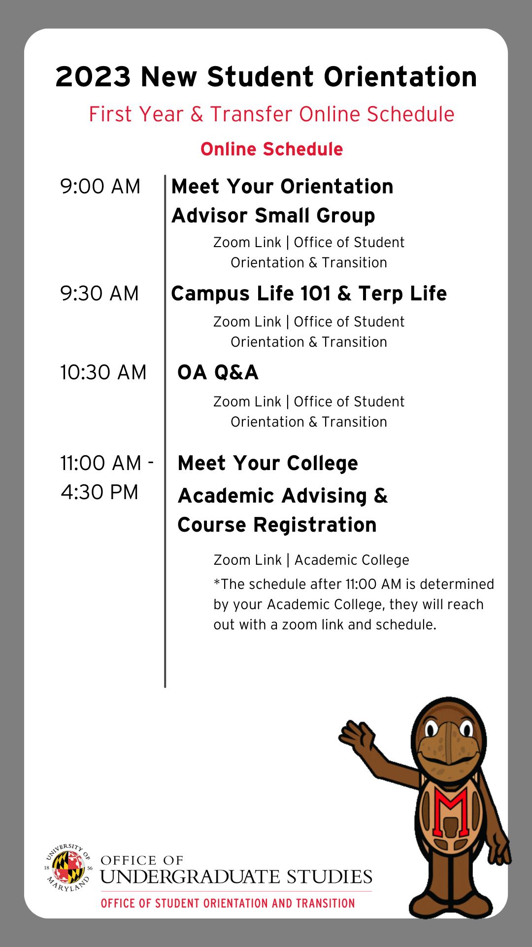 First Year Registration & Schedules | UMD Orientation